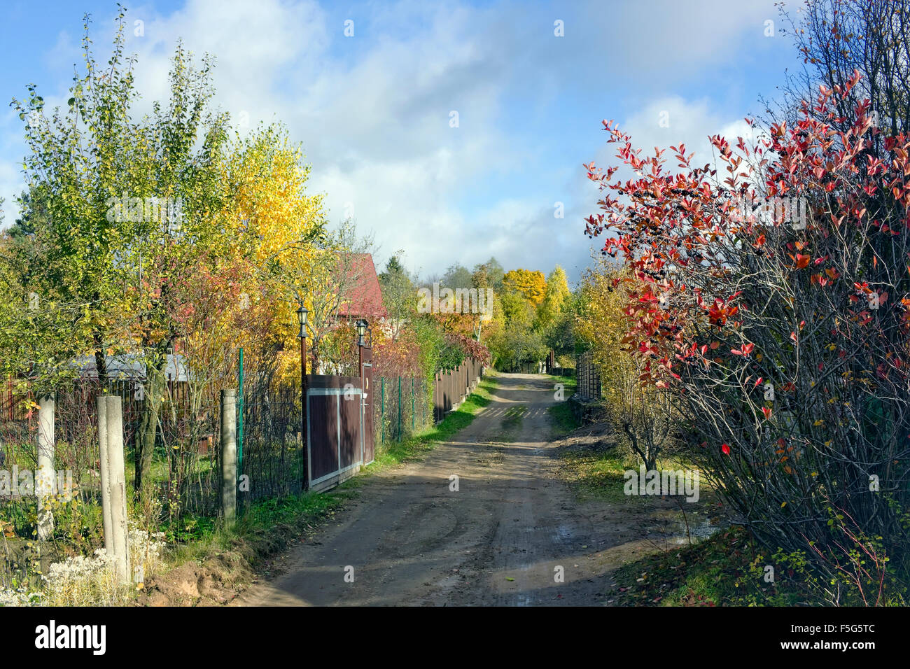 The end of October in the poor forgotten european village landscape ...