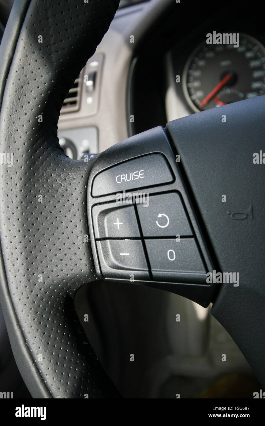 Control buttons on the steering wheel of a car Stock Photo - Alamy