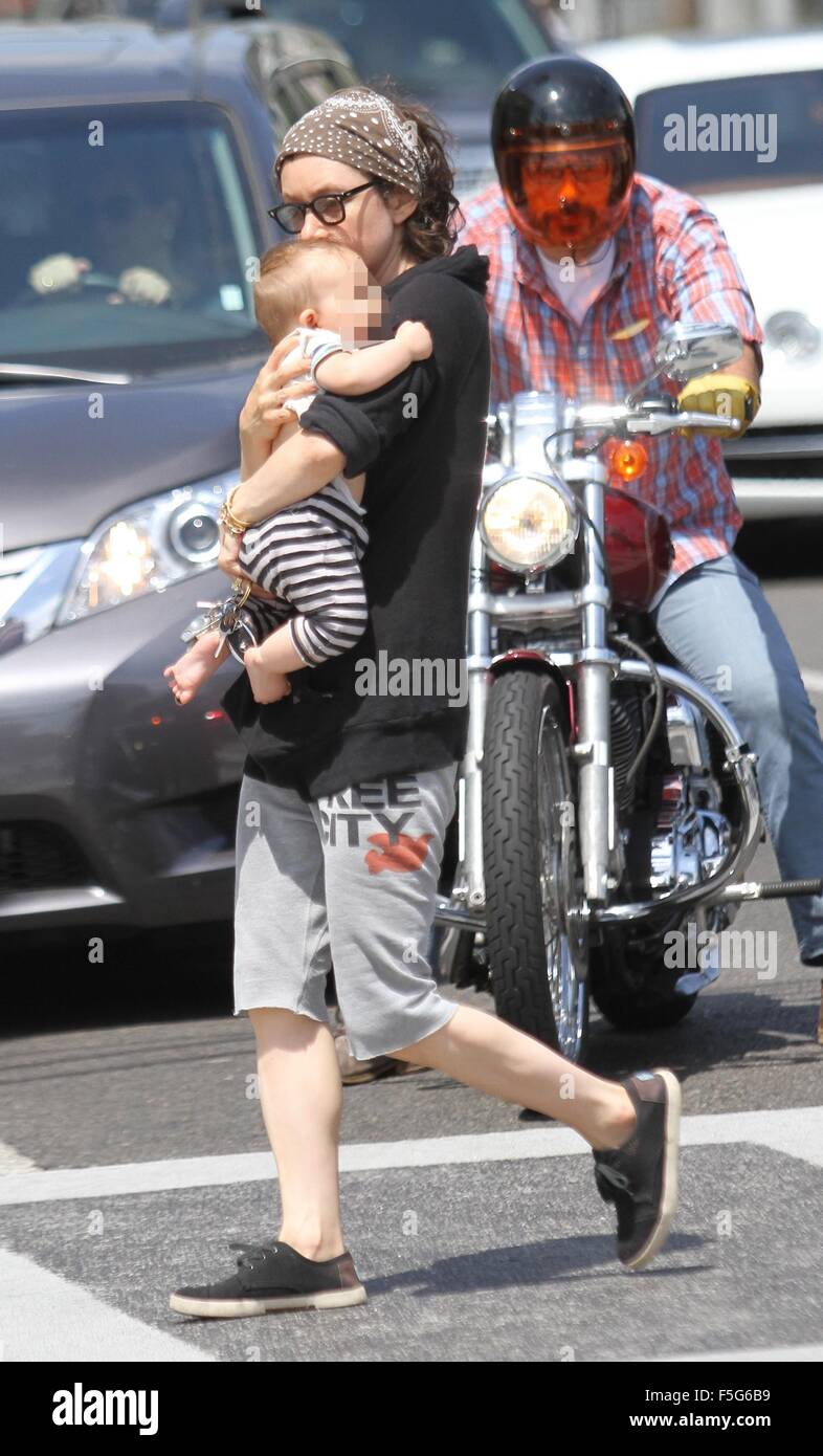 Sara Gilbert takes her son shopping in Beverly Hills Featuring: Sara ...