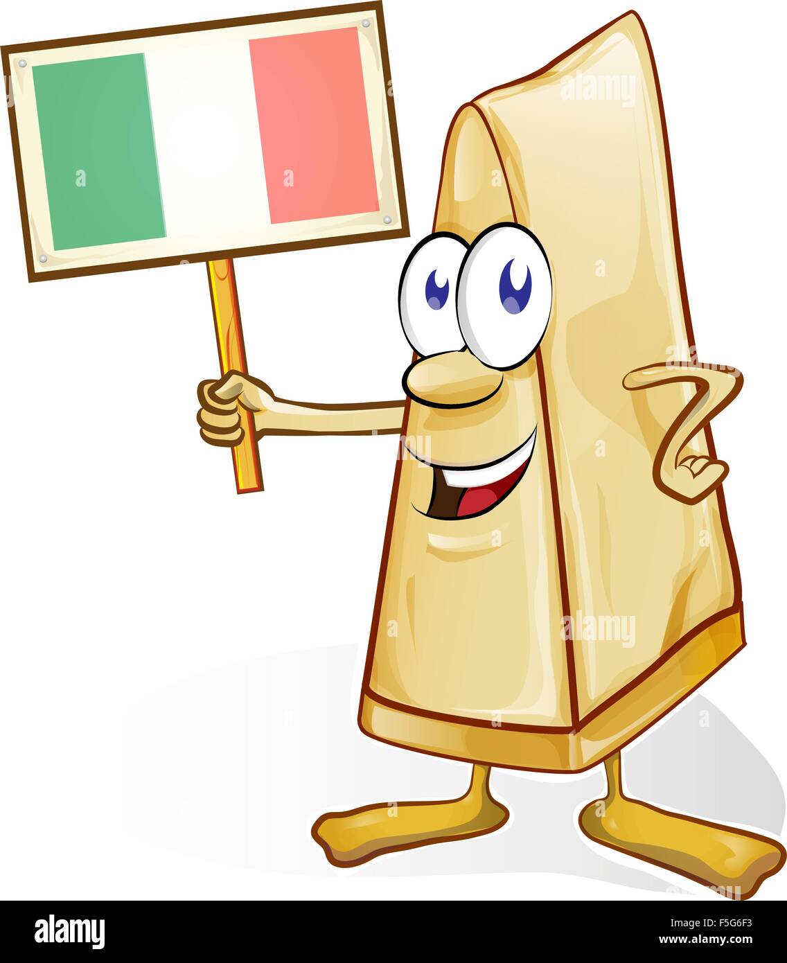 italian cheese cartoon with signboard isolated on white background ...