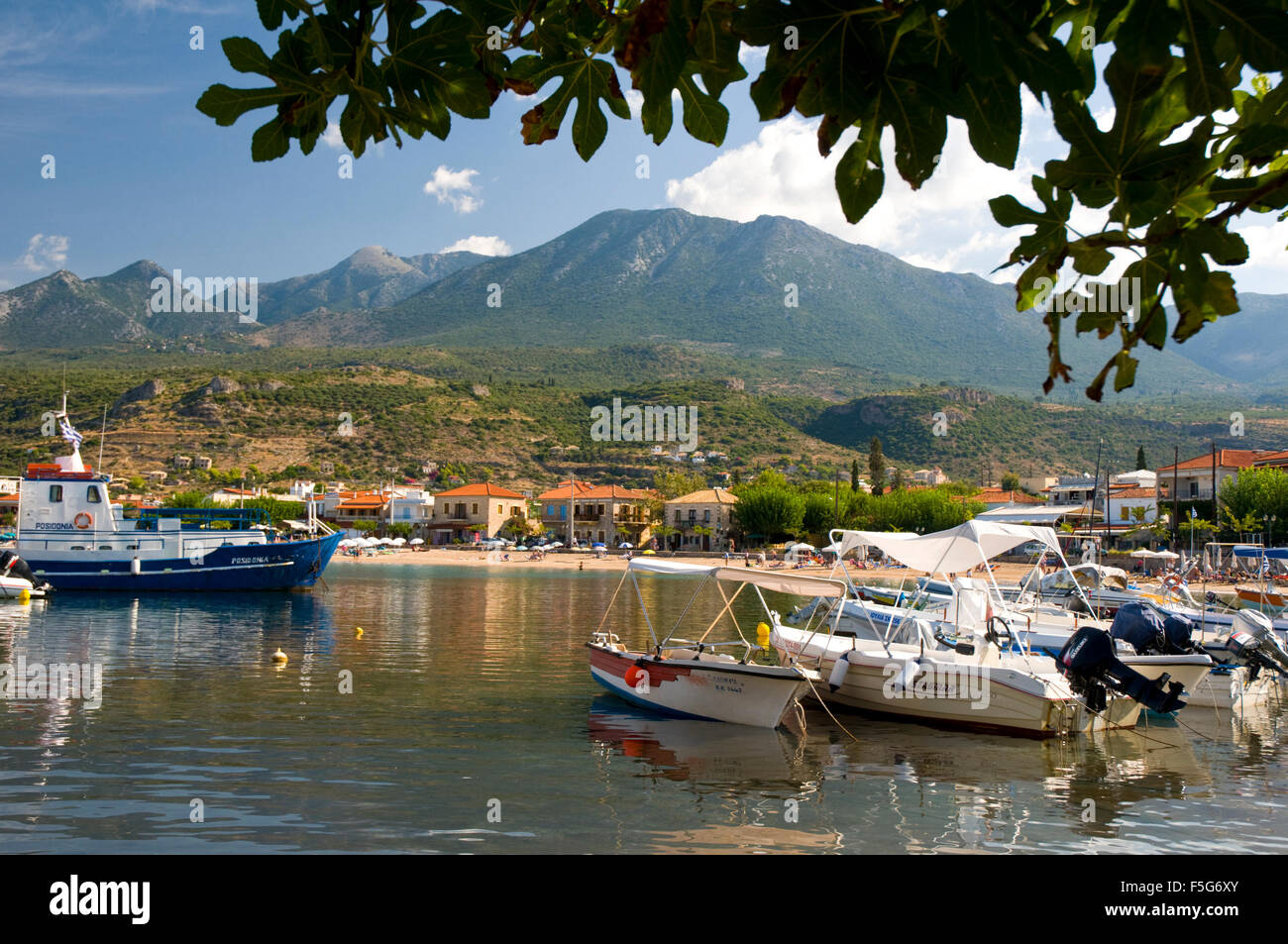 Stoupa harbour, Mani, Peleponnese, Greece Stock Photo - Alamy