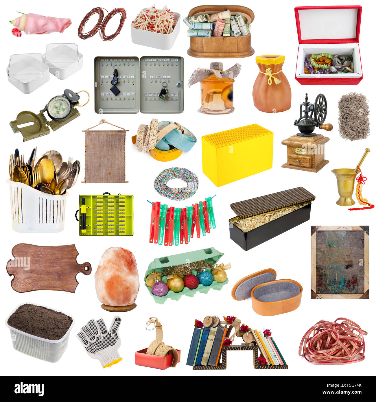 Small things of rural style for house application set Stock Photo - Alamy