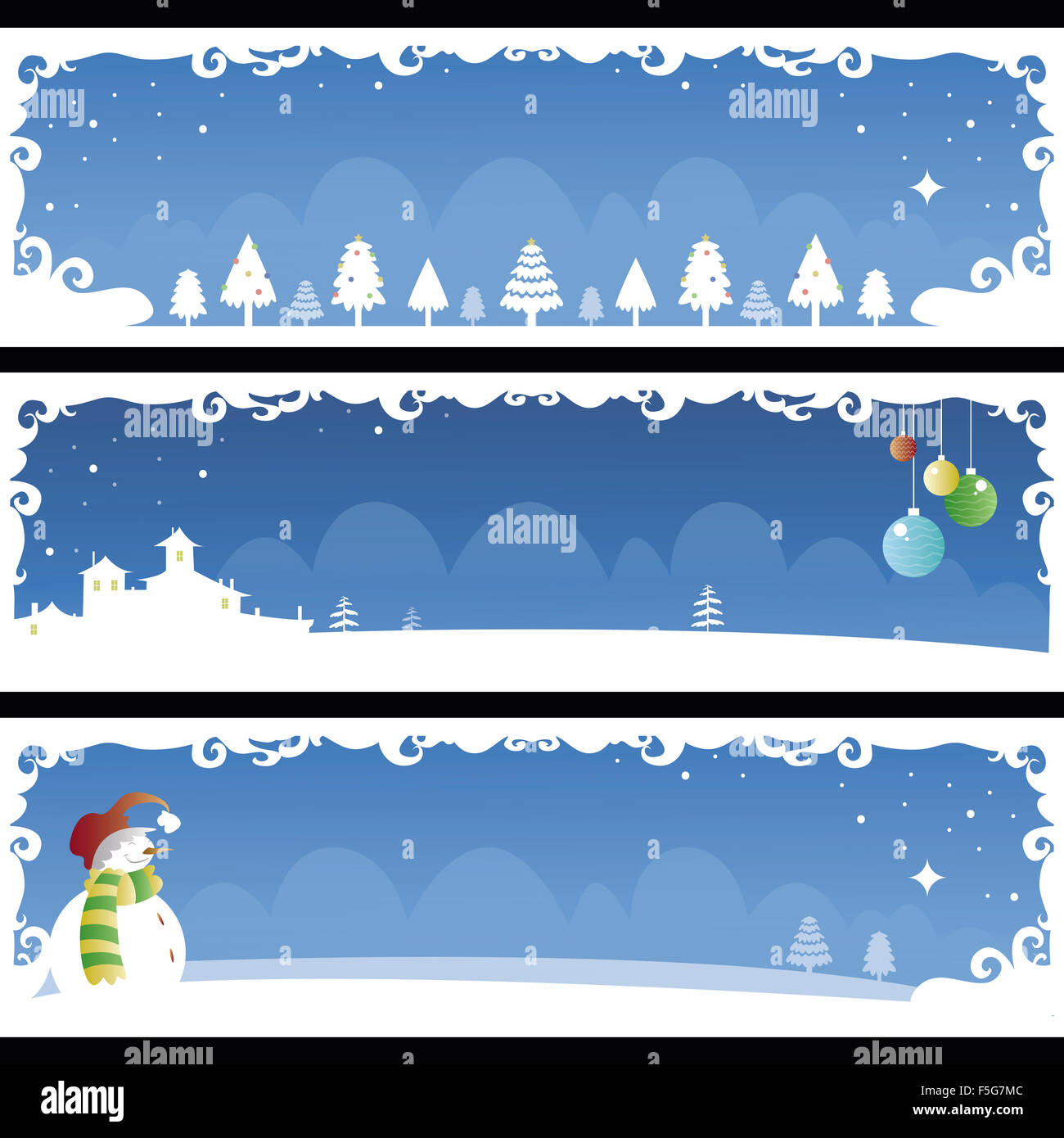 set of 3 Christmas banners in editable vector file Stock Photo - Alamy