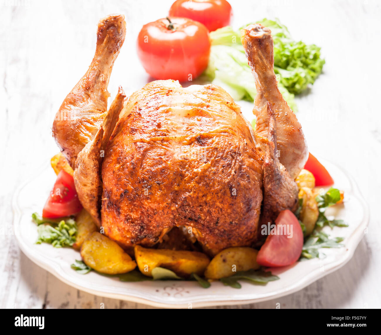 The roasted chicken Stock Photo - Alamy