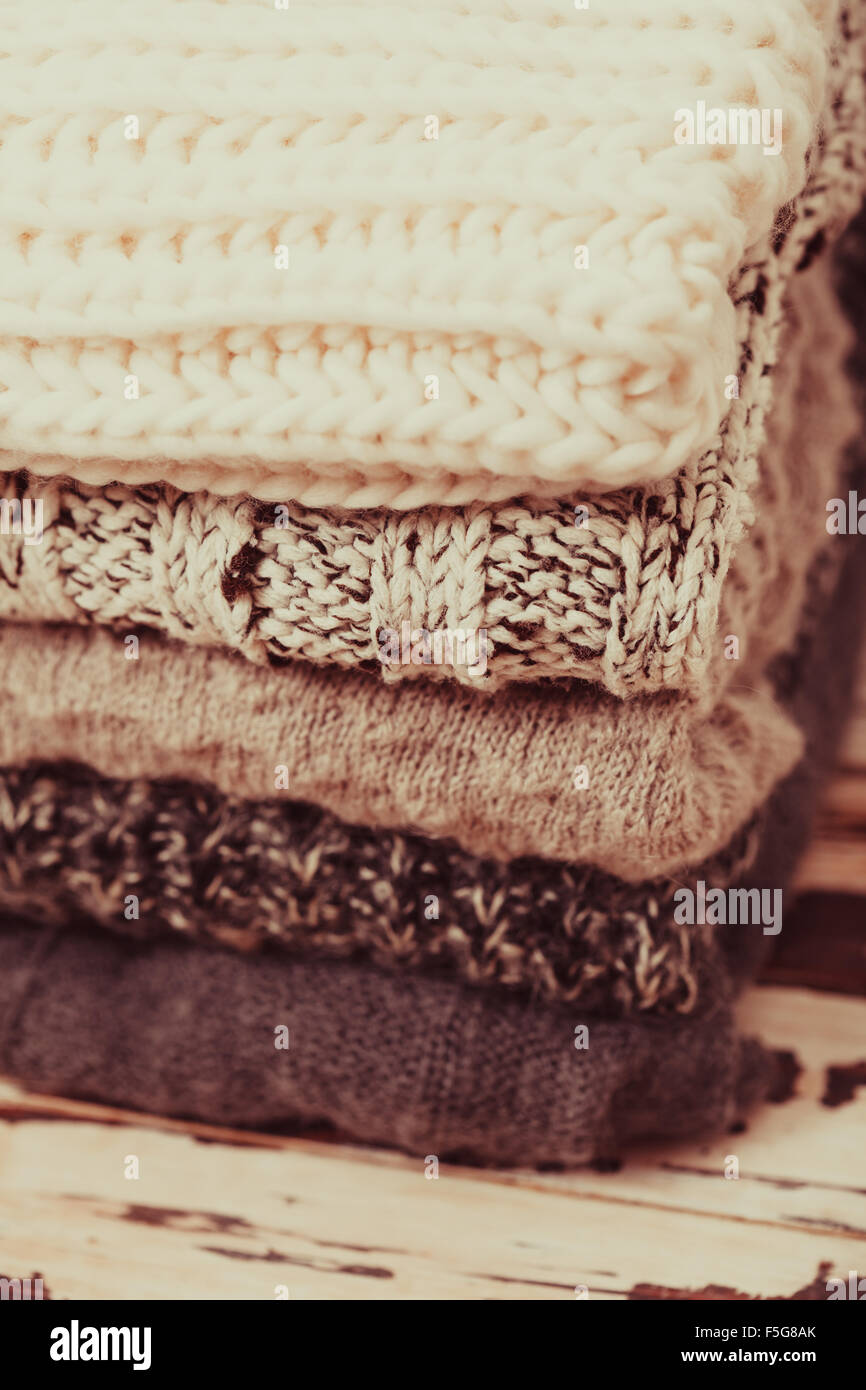 Collection of woolen clothes Stock Photo - Alamy