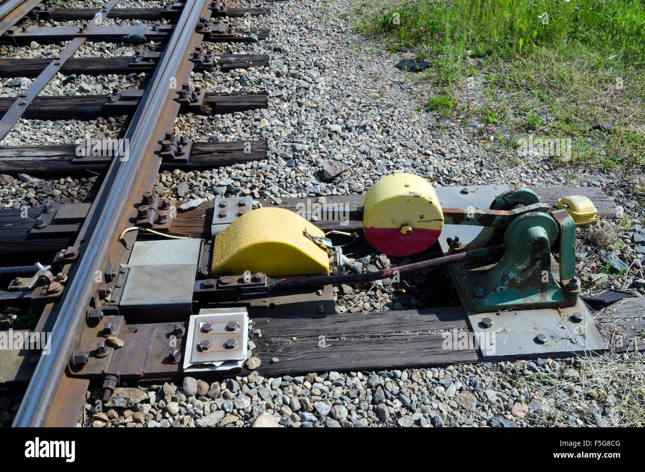 The mechanism for changing track on a railway, picture from the North ...
