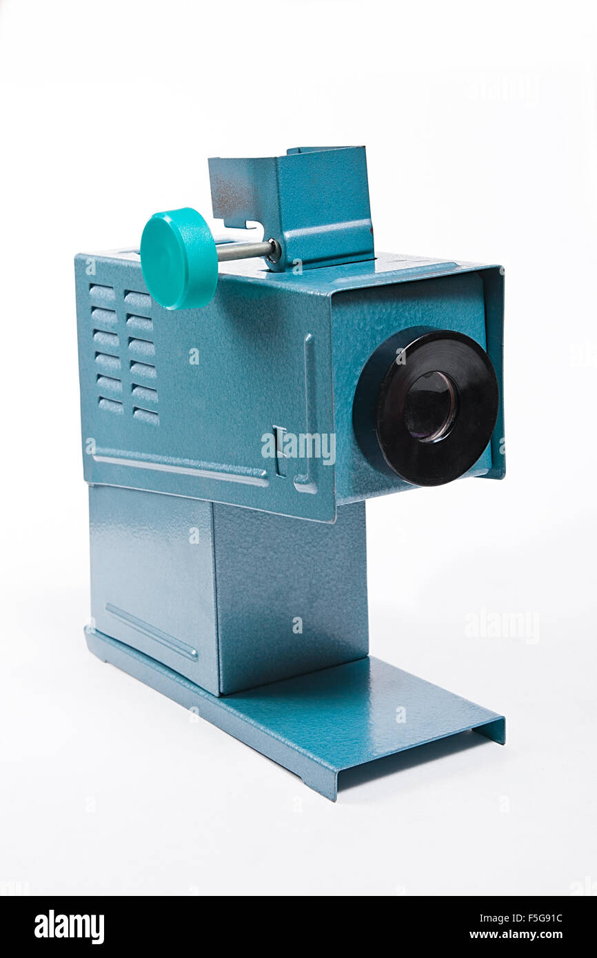 Vintage filmstrip projector on the white background. Old projector for ...
