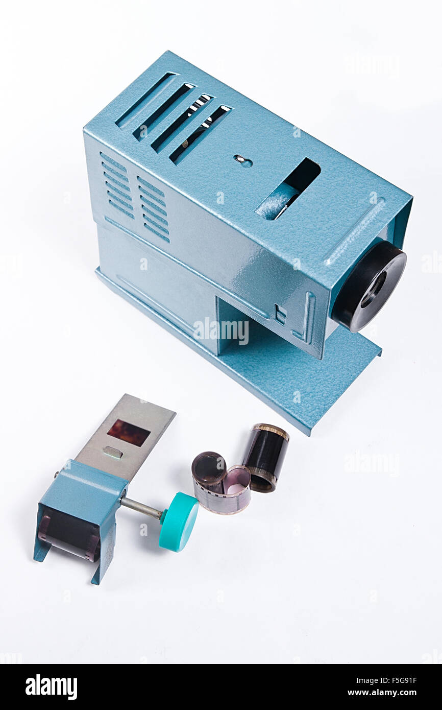 Vintage filmstrip projector on the white background. Old projector for ...