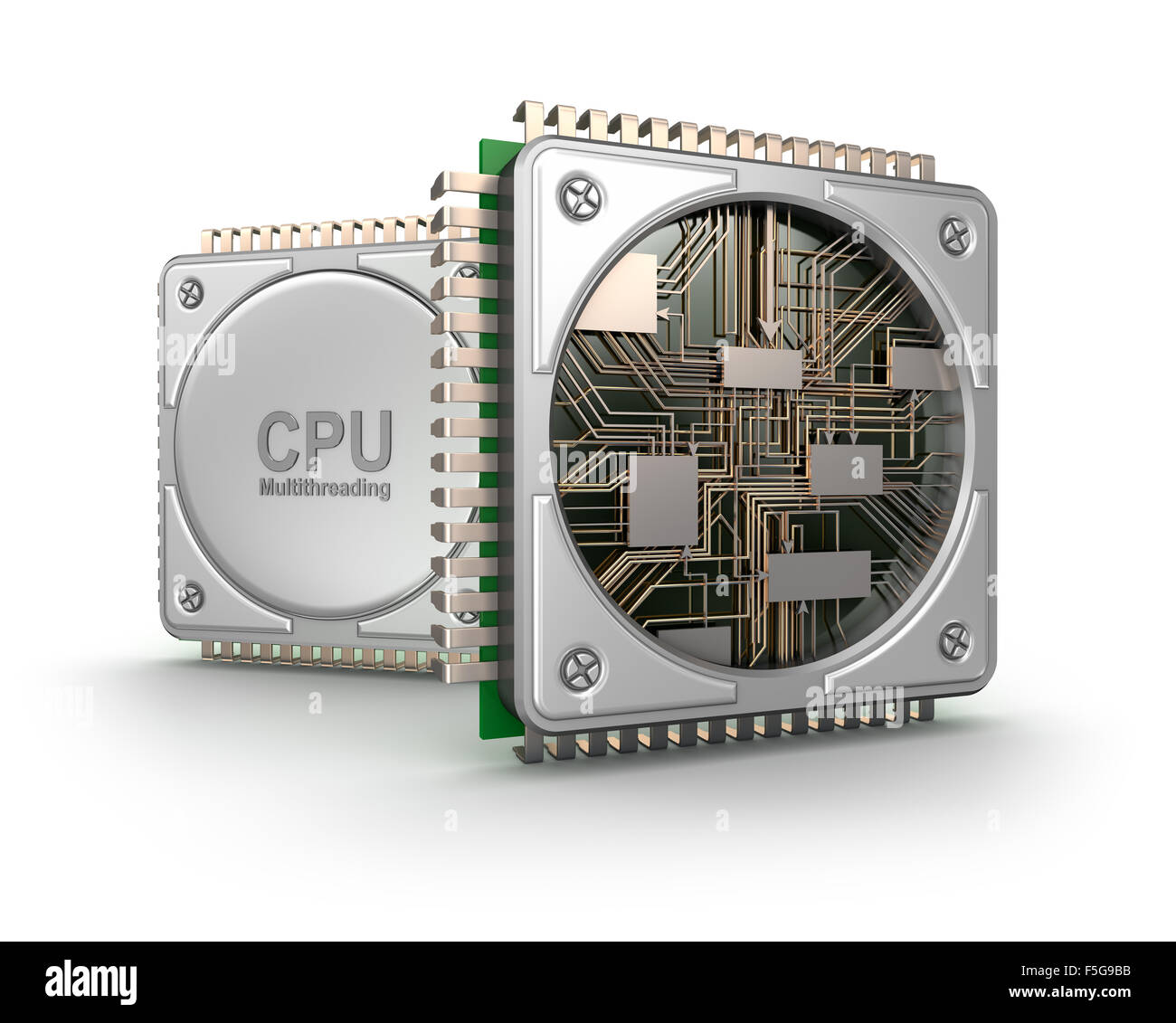Central computer processors CPU isolated on white background Stock ...
