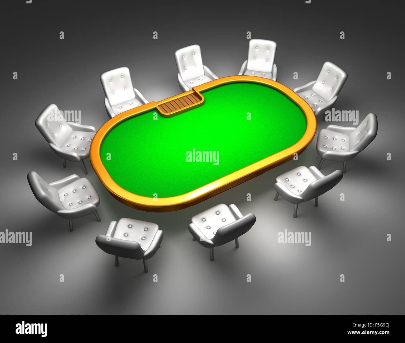 Poker table with chairs top view isolated on white Stock Photo - Alamy