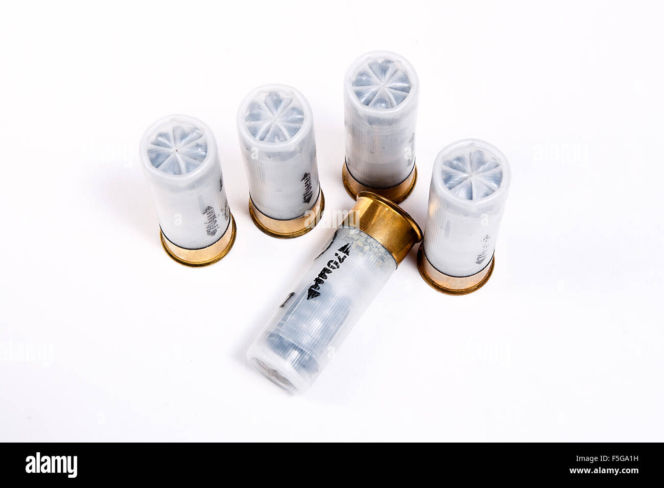 Four cartridges for hunting rifle isolated on white background Stock ...