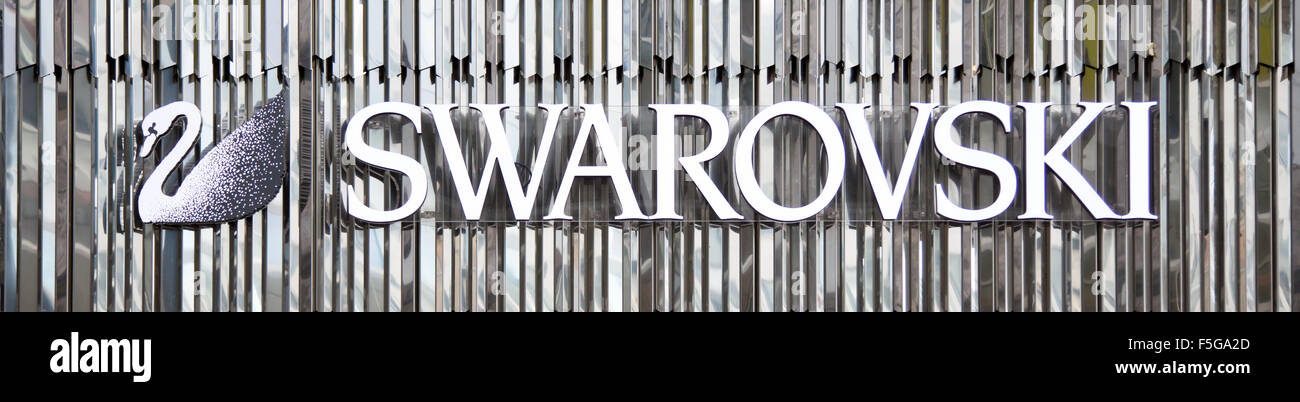 Austrian producer of luxury cut lead glass Swarovski storefront Stock ...