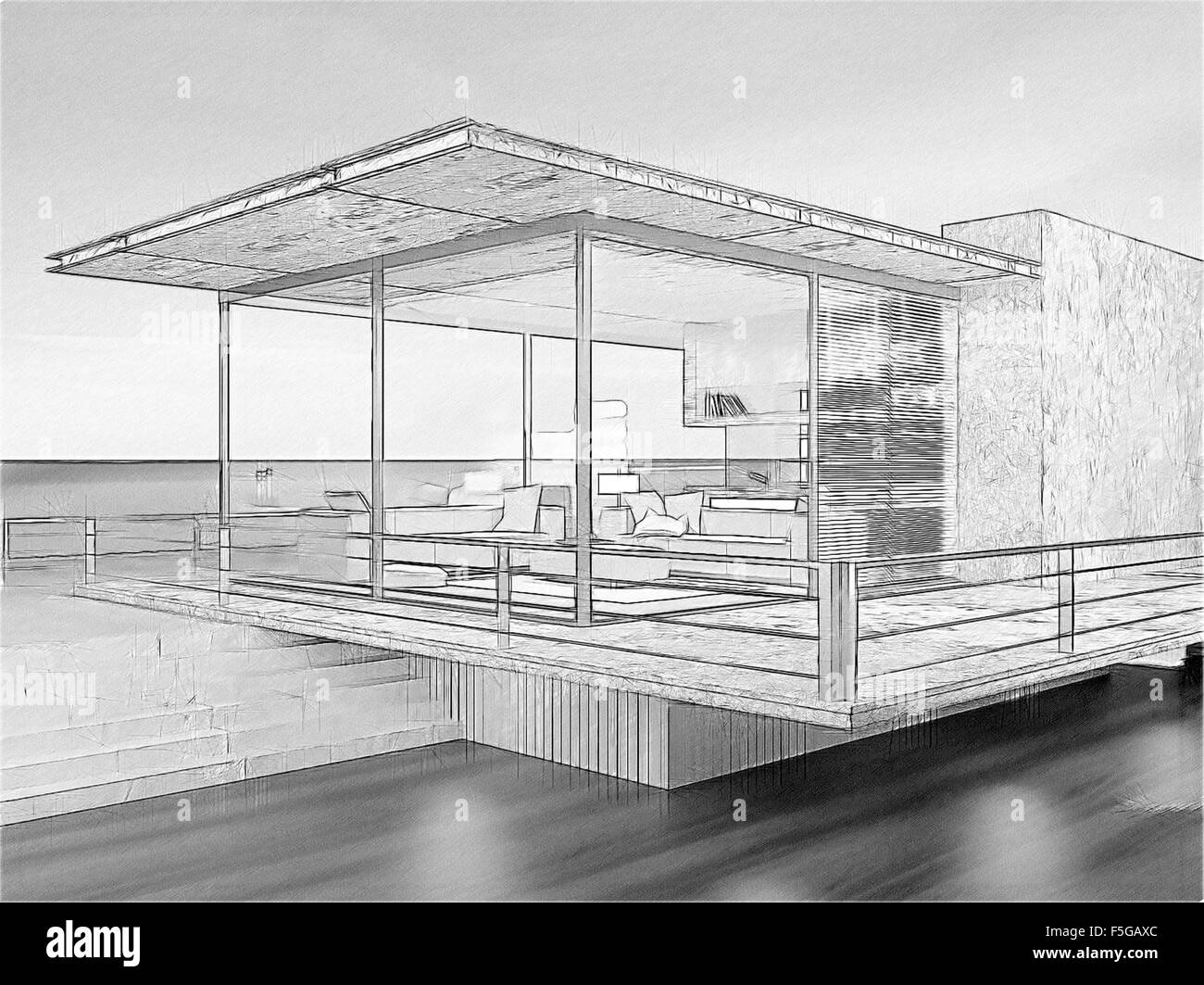 House Layout And Architectural Drawings Stock Photo - Alamy