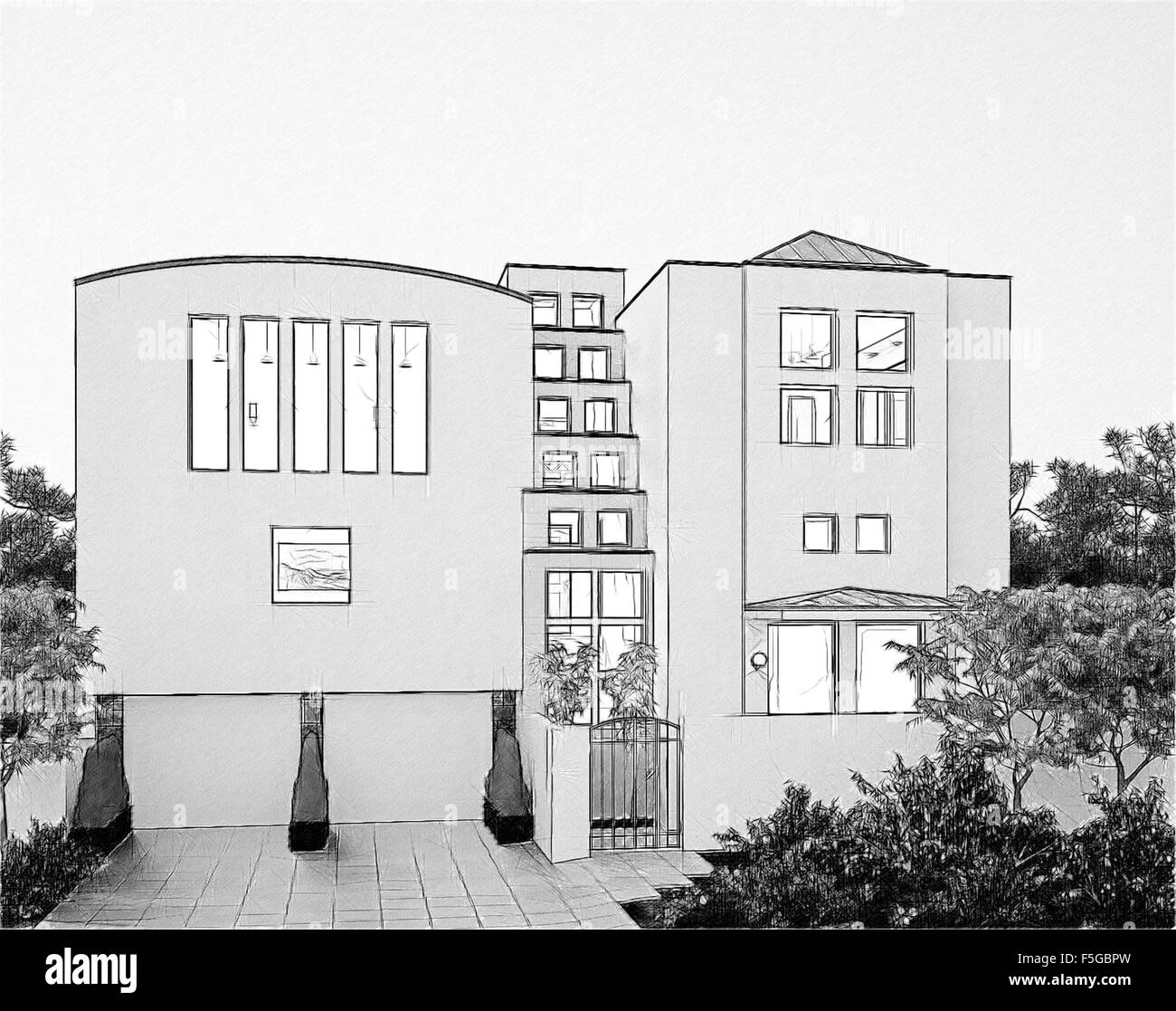 House Layout And Architectural Drawings Stock Photo - Alamy