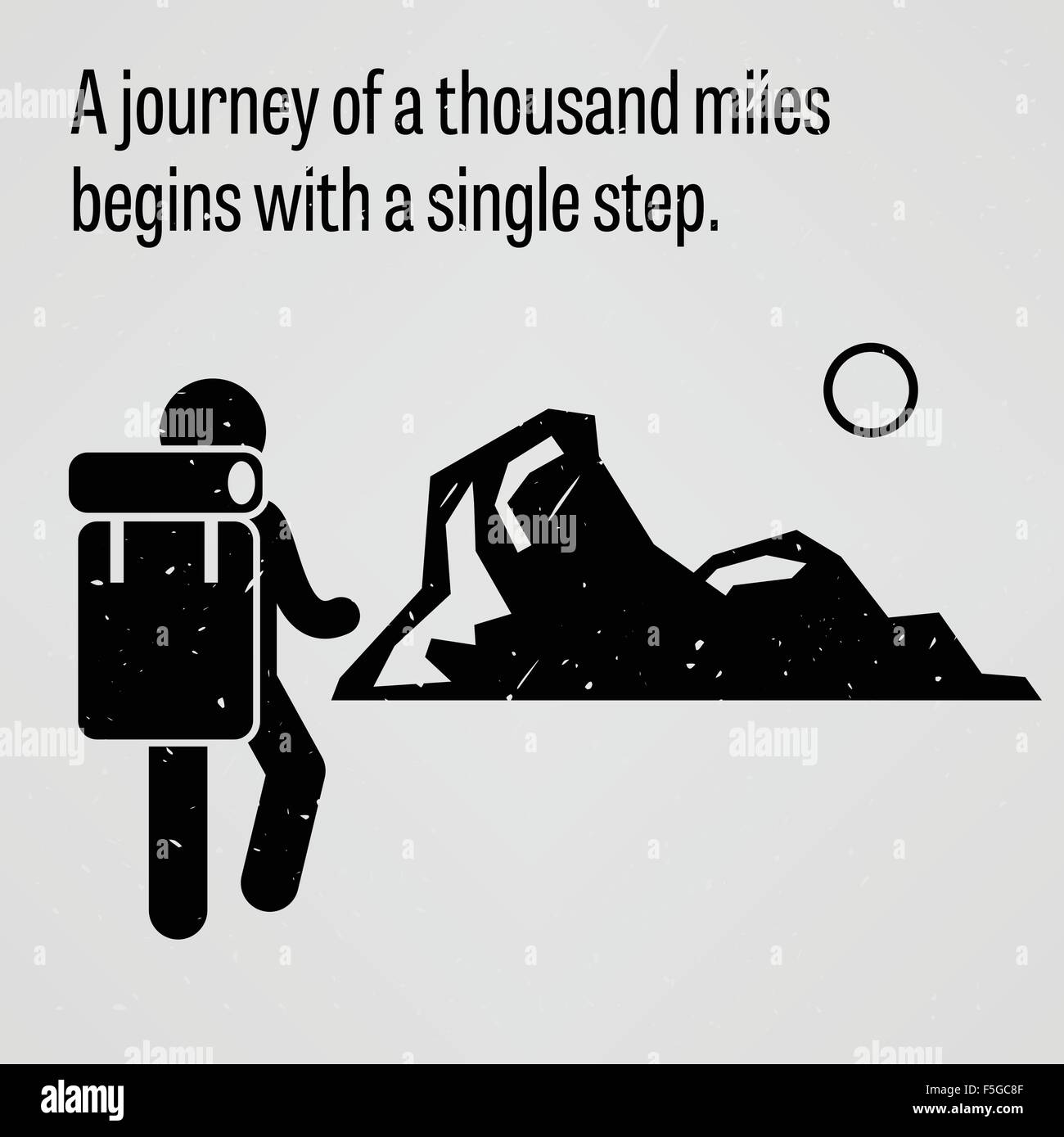 A journey to a thousand miles begins with a single step Stock Vector Image & Art - Alamy