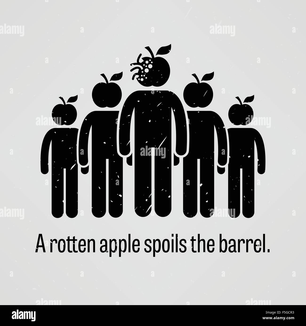 A Rotten Apple Spoils the Barrel Stock Vector Image & Art - Alamy