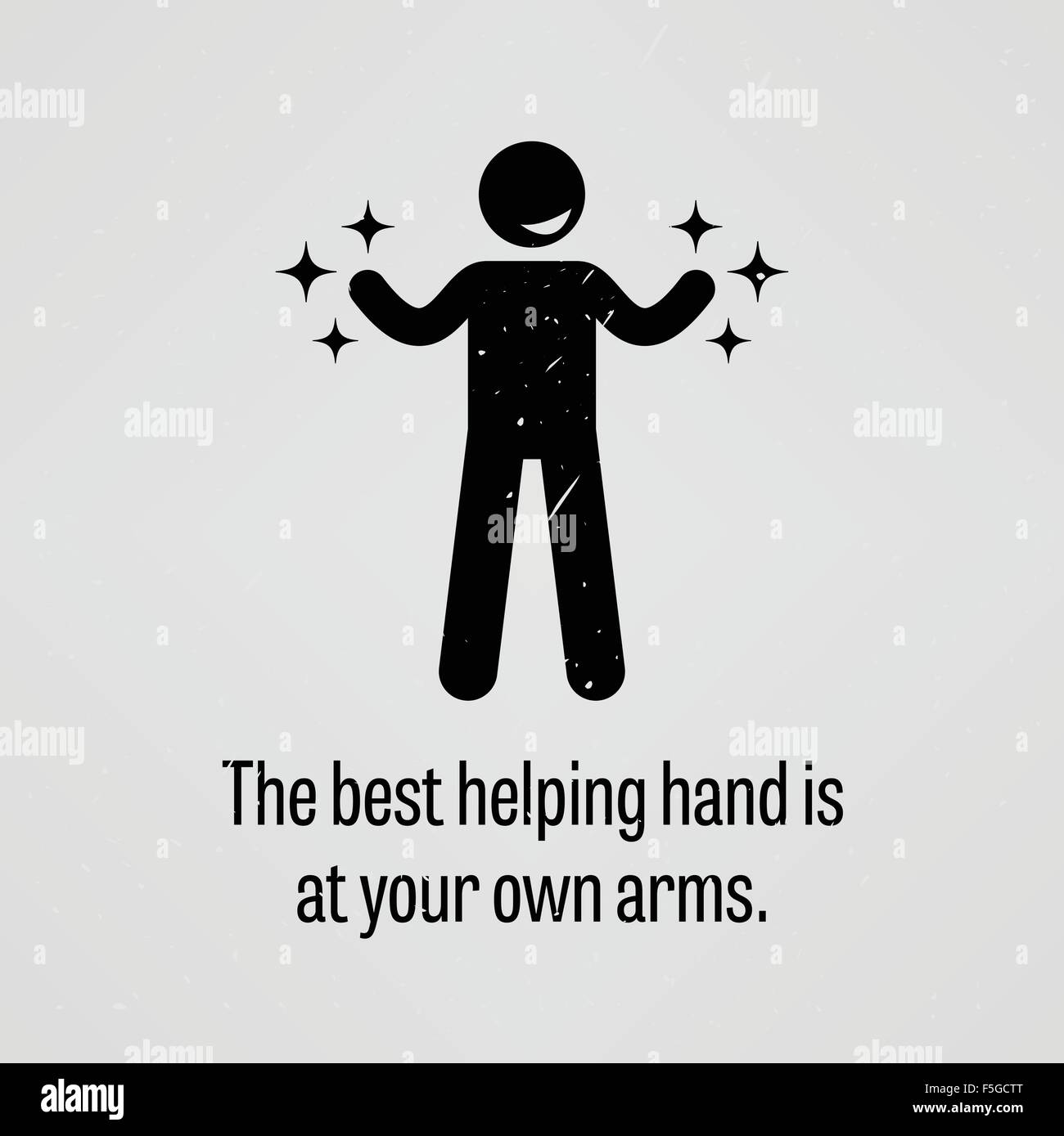 The Best Helping Hand is at Your Own Arms Stock Vector Image & Art - Alamy
