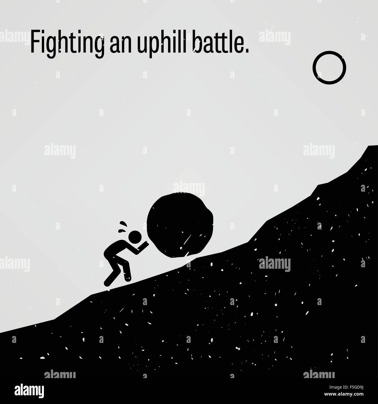 Man pushing rock uphill hi-res stock photography and images - Alamy