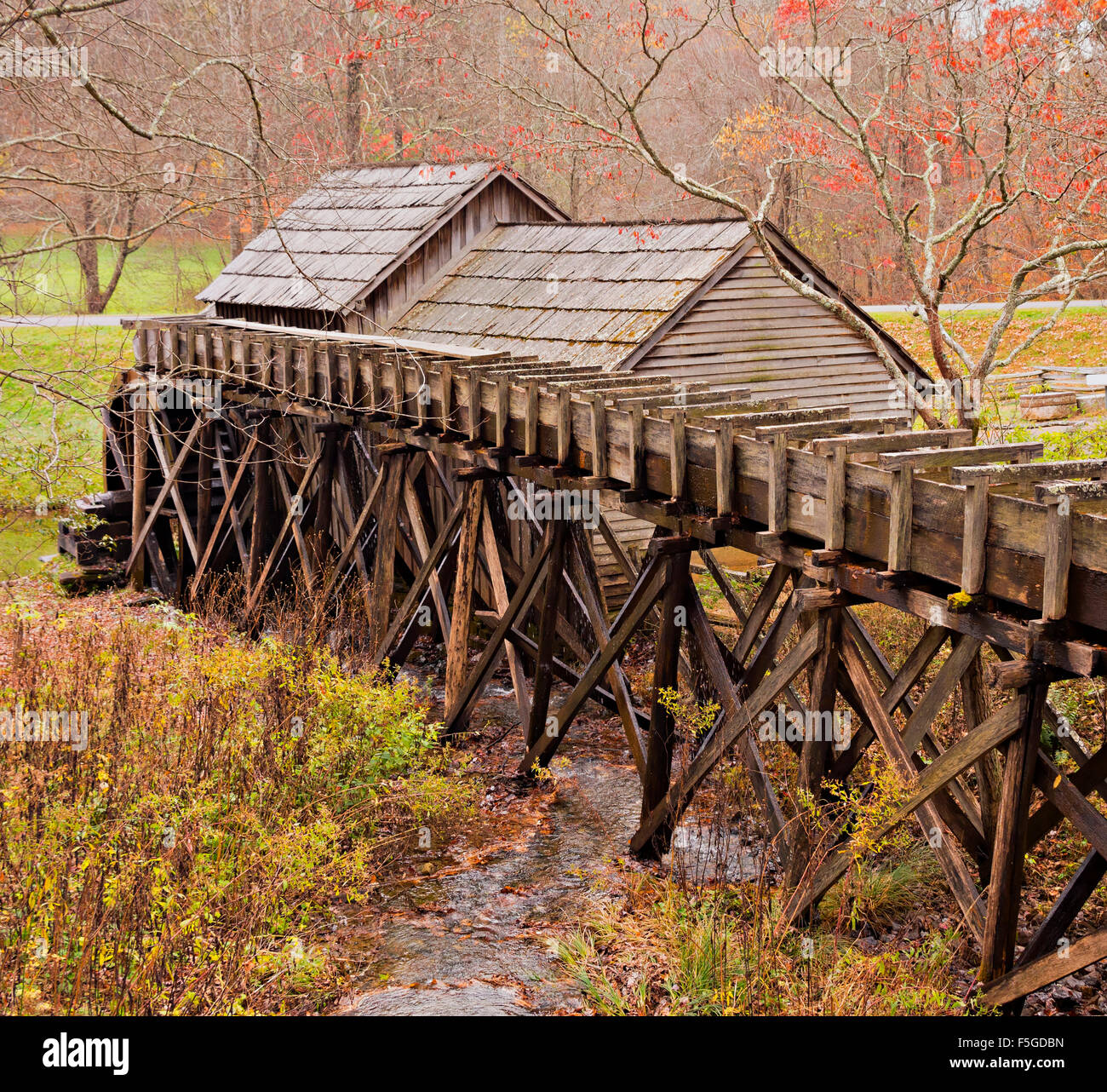 Mill race at Mabry Mill, Blue Ridge Parkway, Virginia Stock Photo - Alamy