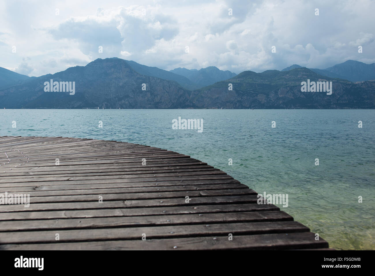 Cassone, Italy, Boardwalk on the lake promenade of Cassone Stock Photo ...