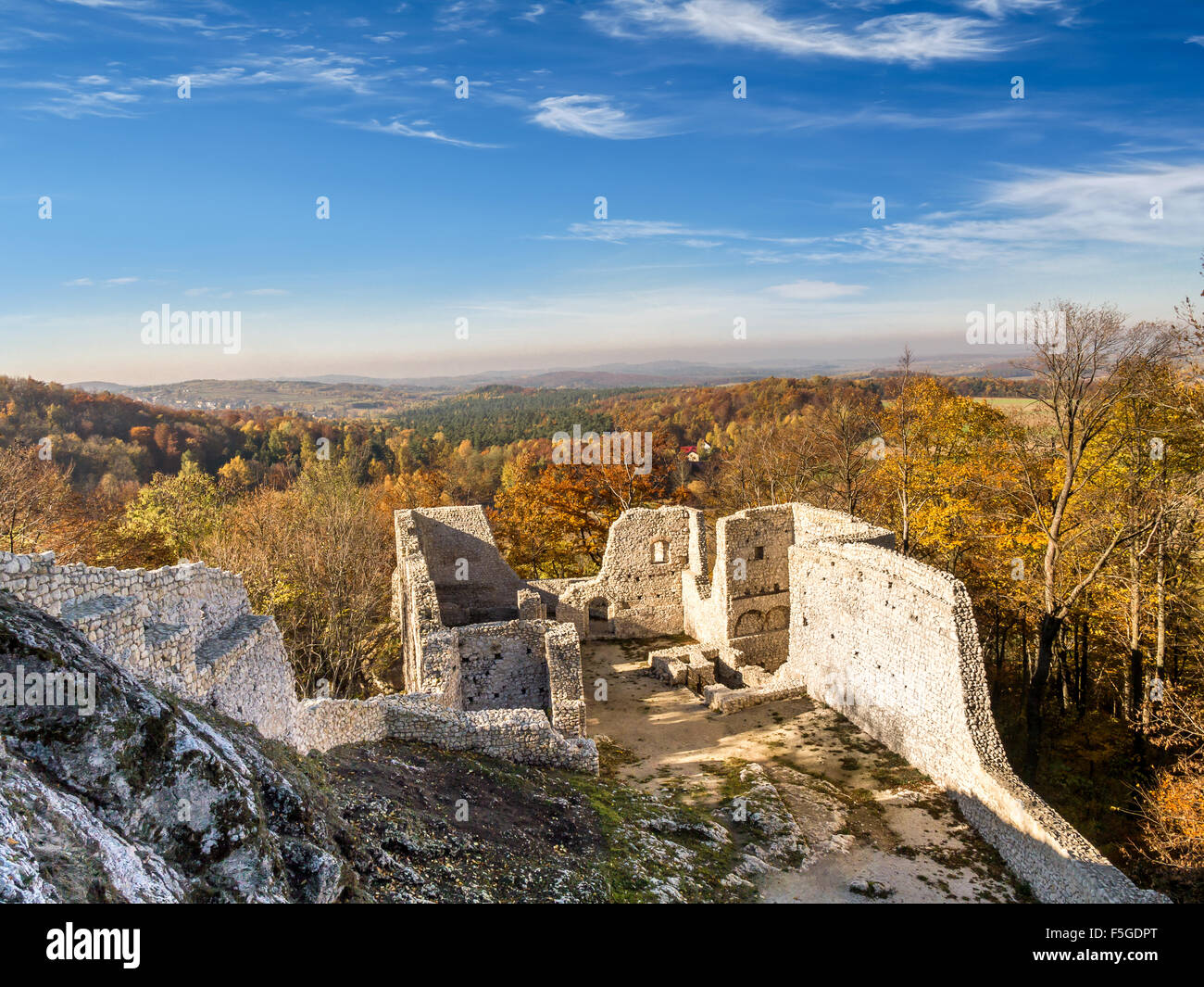 Ruins of medieval castle Smolen, near Pilica. located on the Trail of ...