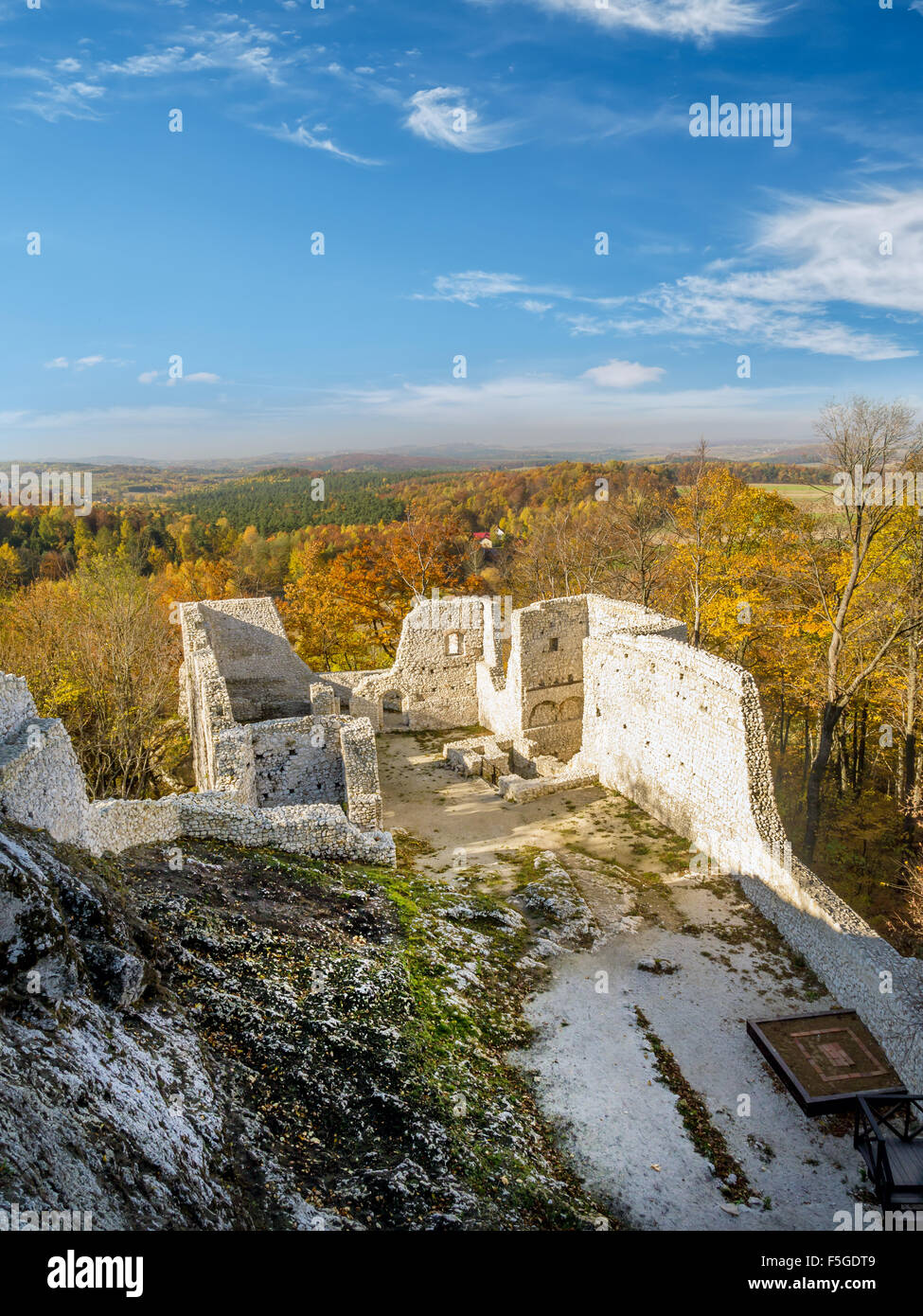 Ruins of medieval castle Smolen, near Pilica. located on the Trail of ...