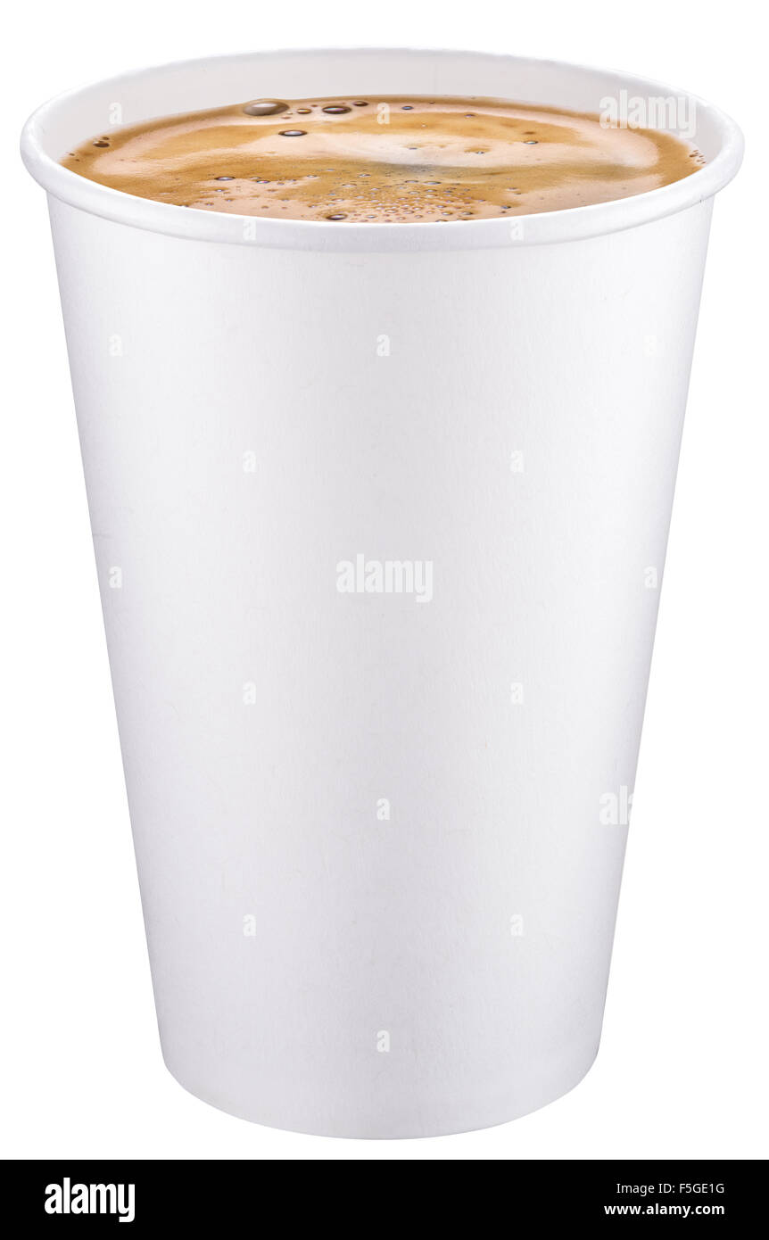 White plastic cup of coffee. File contains clipping paths Stock Photo ...