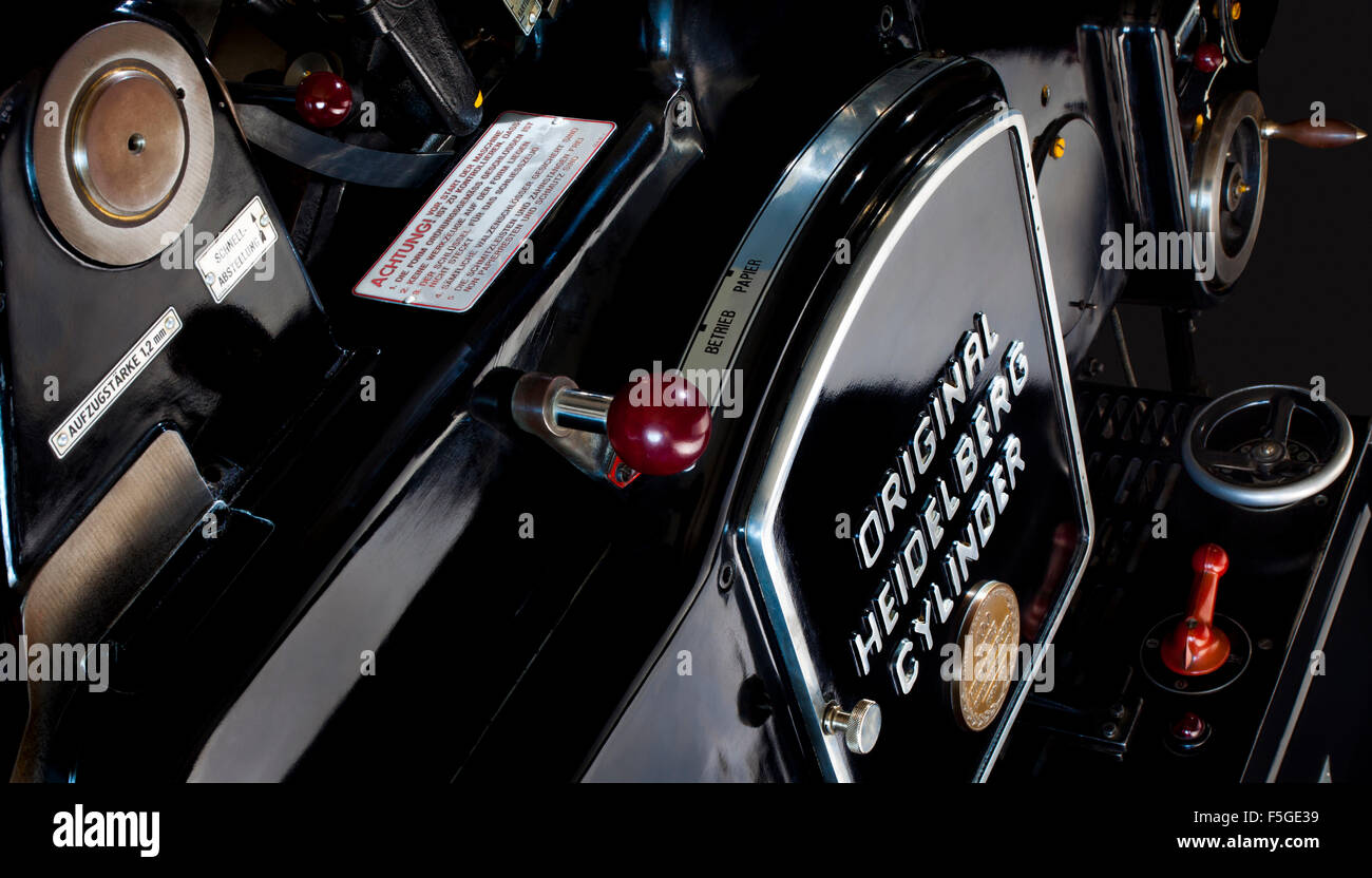 an original old printing machine Stock Photo - Alamy