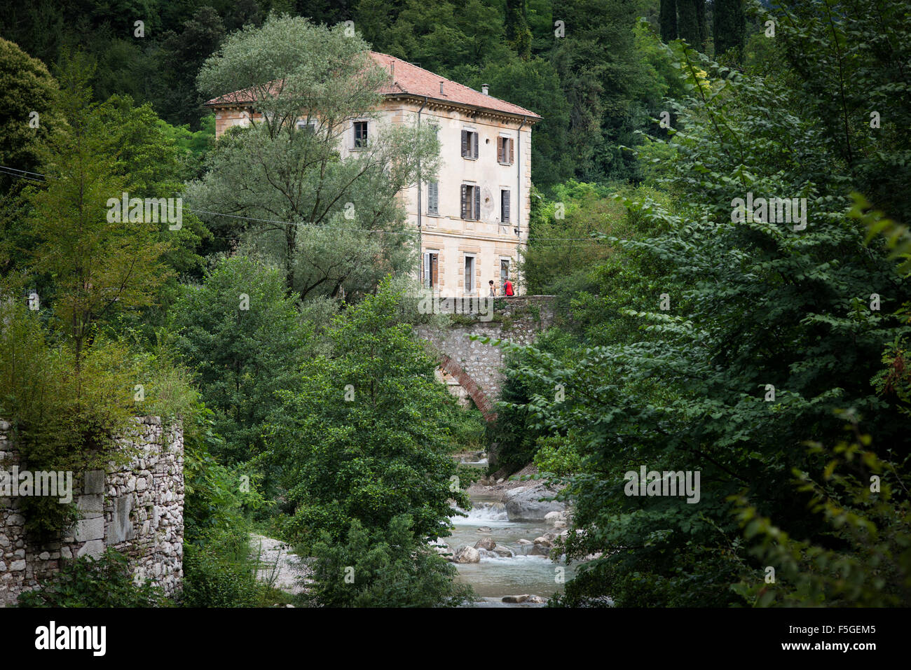 Toscolano-Maderno, Italy, ruins of Villa of the owner of the paper mill ...