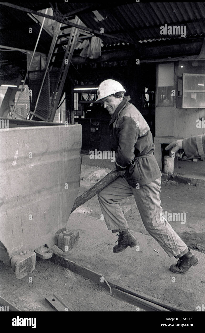 A miner at the South Celynen Colliery in the south Wales valleys. The ...