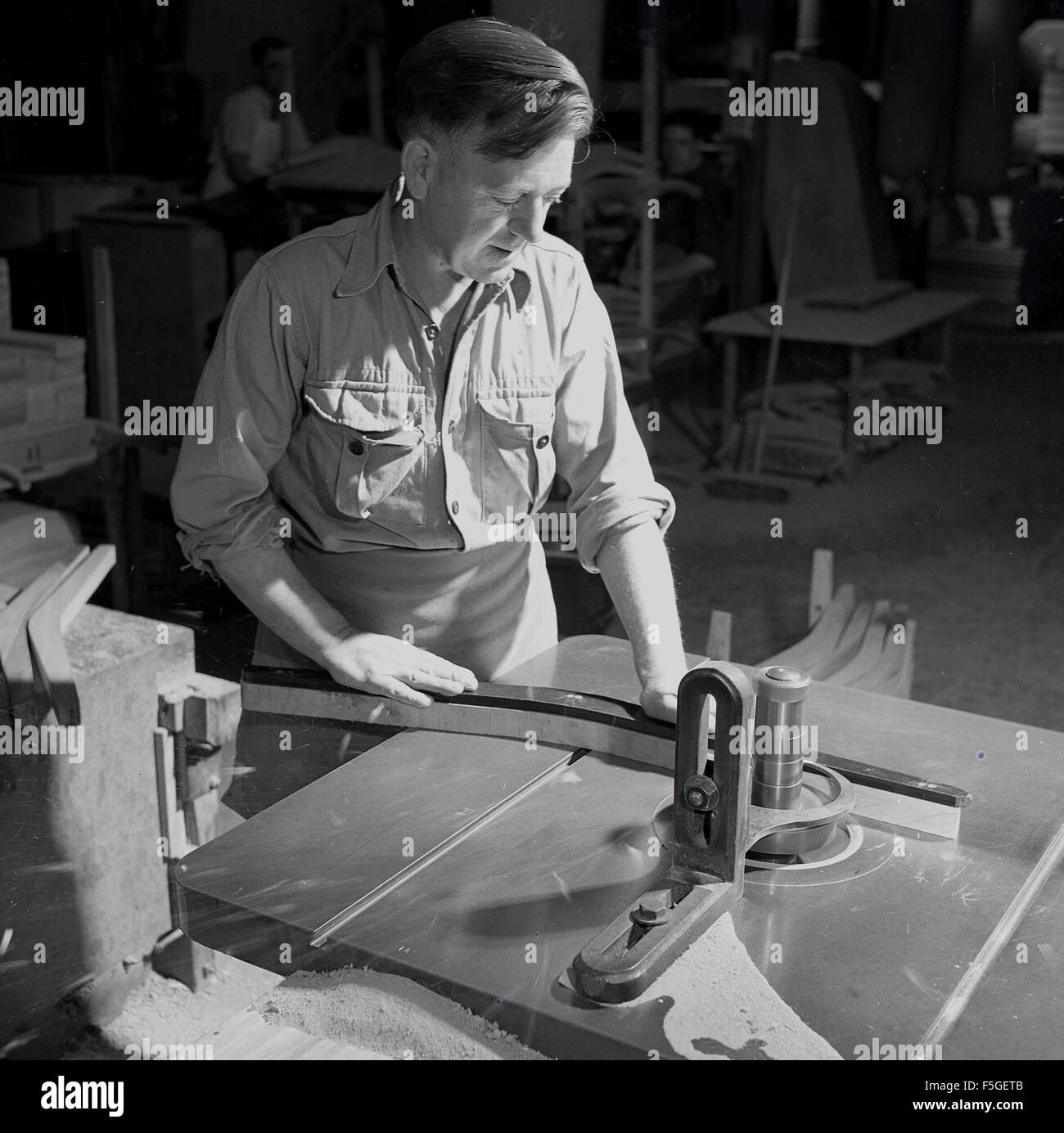 1950s historical male carpenter using hi-res stock photography and ...