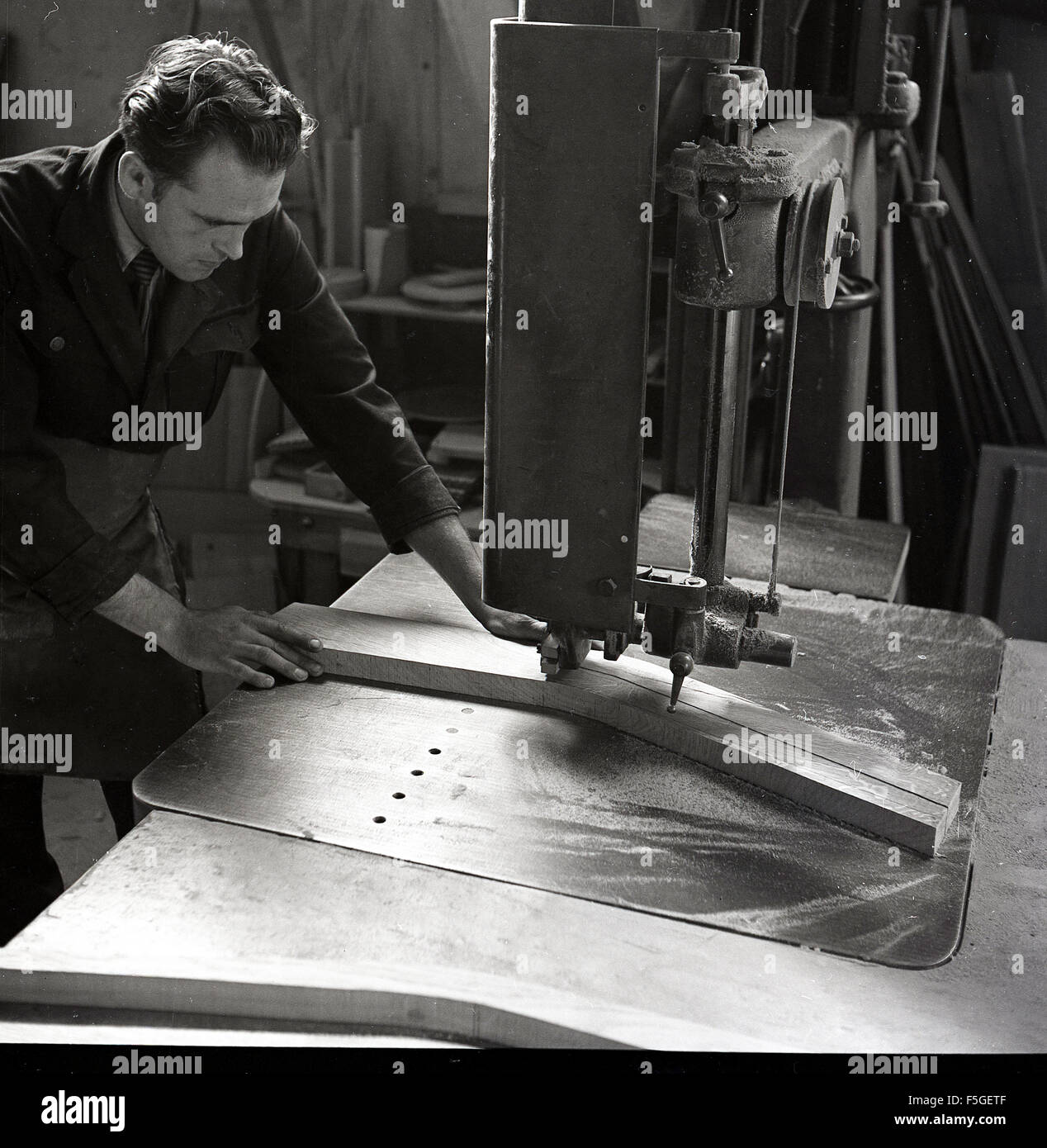 1950s historical male carpenter using hi-res stock photography and ...