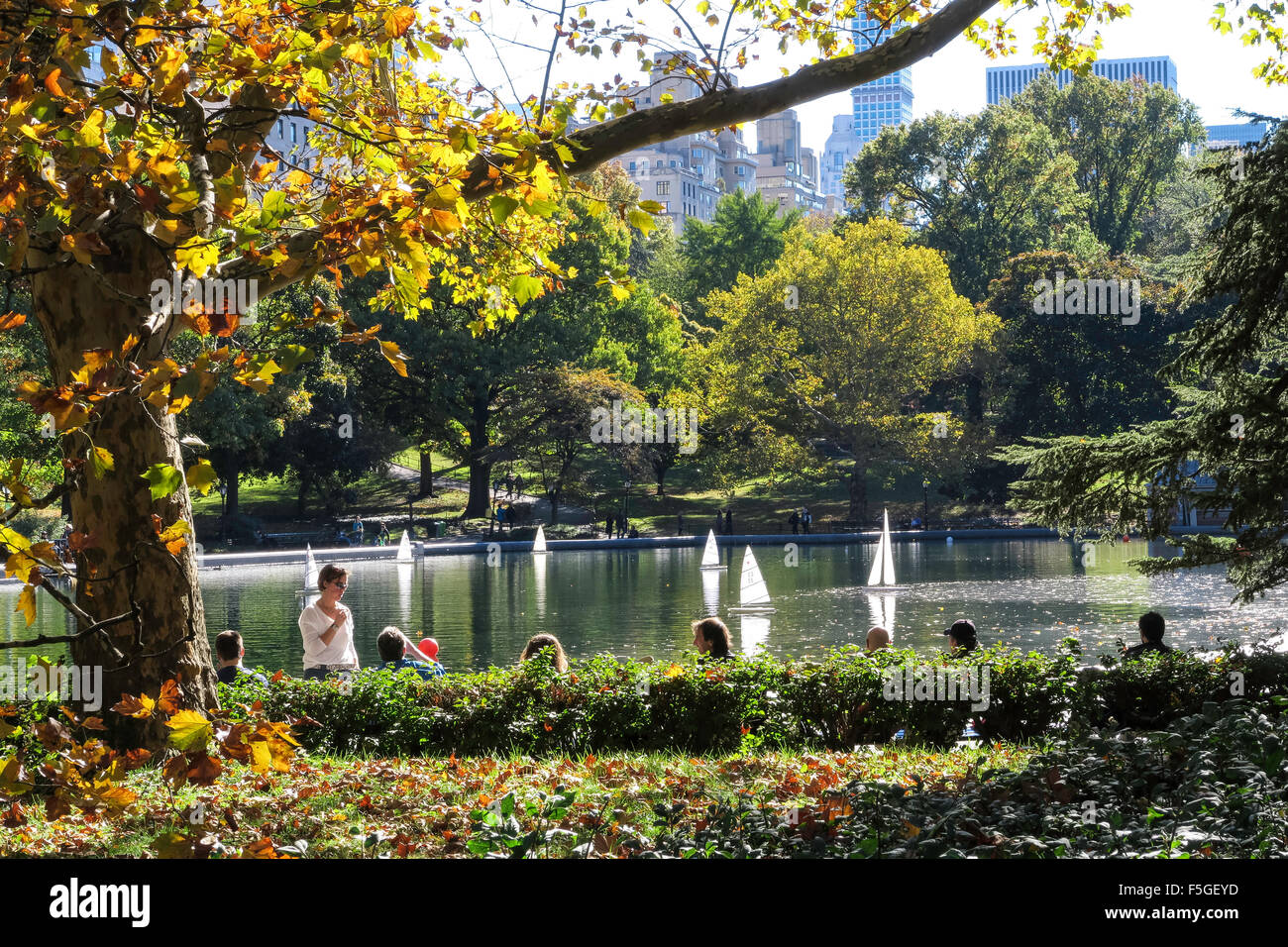 Conservatory Water in Central Park, New York City Stock Photo - Alamy
