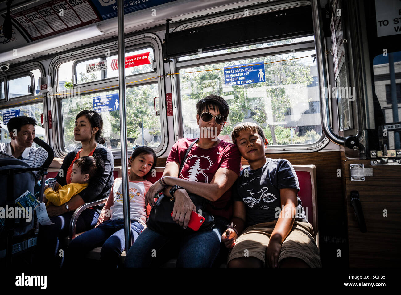 Tourist inside the San Francisco Tram, California Stock Photo - Alamy