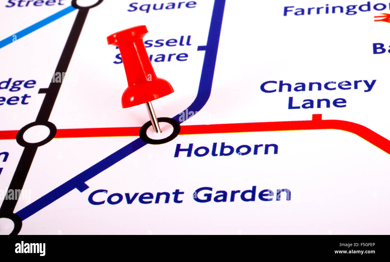 LONDON, UK - NOVEMBER 1ST 2015: A map pin marking the location of ...