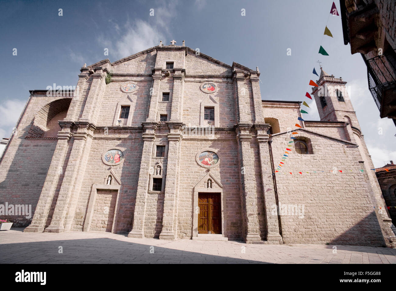 Tempio Pausania St Peter Cathedral facade in Sicily, Italy Stock Photo ...