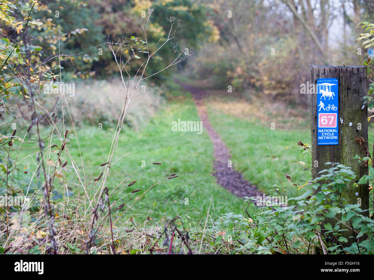 Sign post marking the route of the Trans Pennine Trail in Sheffield ...