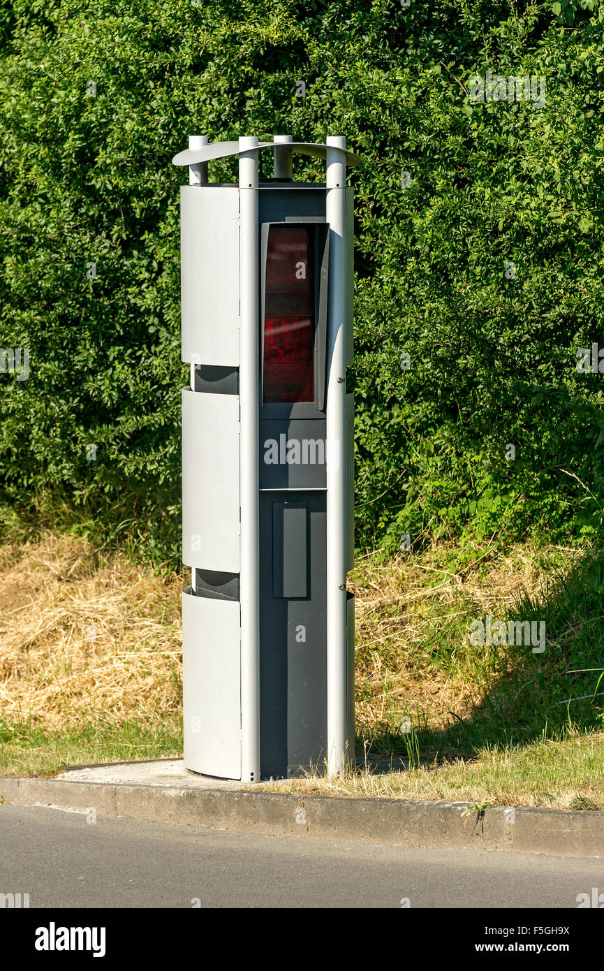 Column with infrared camera traffic speed measurement, Hesse, Germany ...