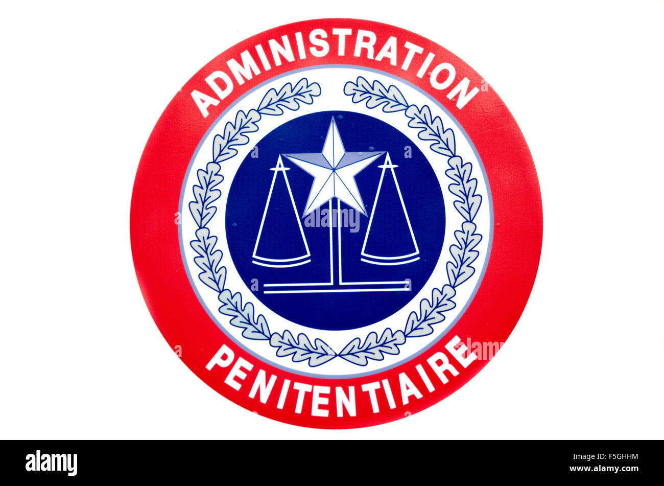 Logo of the french penitentiary administration blue, white and red ...
