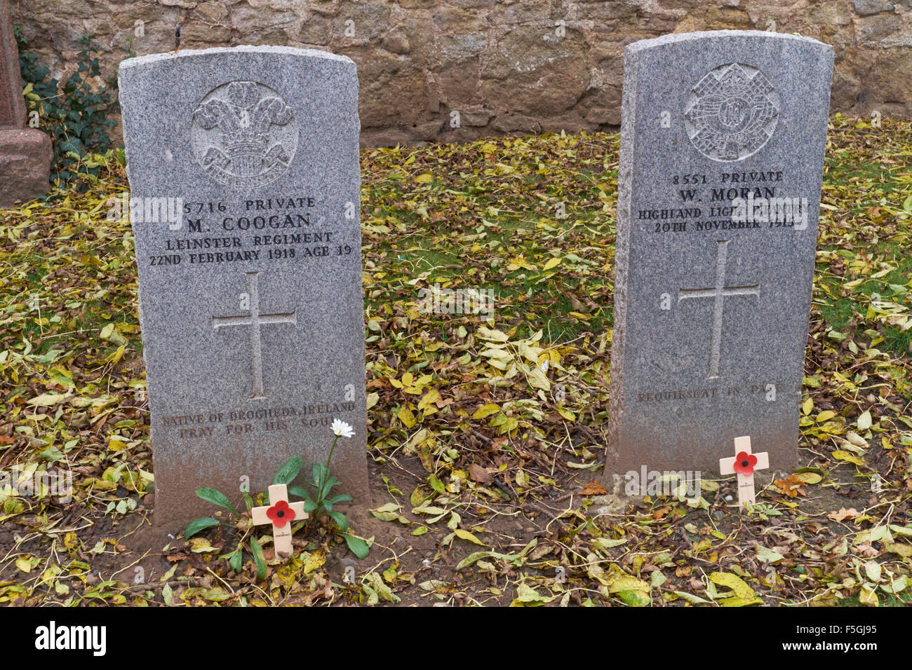 FIRST WORLD WAR GRAVES, GREAT WAR GRAVESTONES, HADDINGTON, SCOTLAND ...