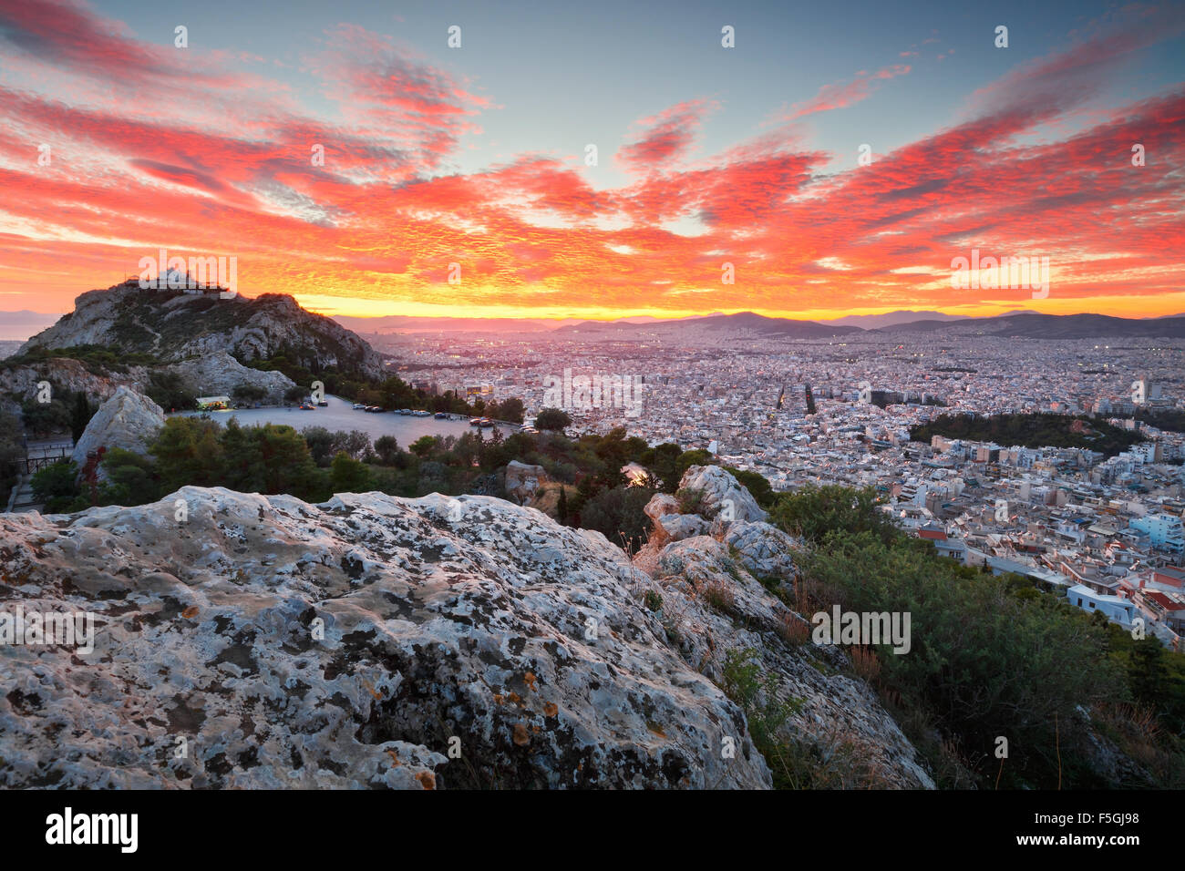 View of Athens from Lycabettus Hill, Greece Stock Photo - Alamy