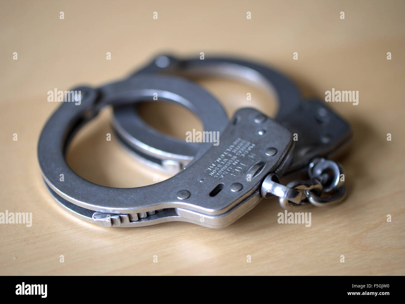 Berlin, Germany, handcuffs during the criminal investigation Stock ...