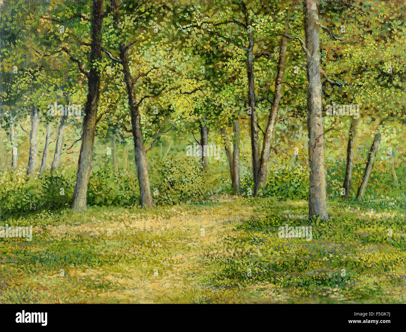 Edge of the Forest Oil on canvas Stock Photo - Alamy