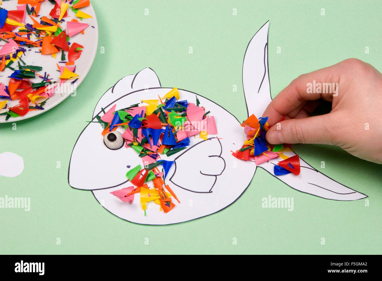 Child hands doing handicrafts and manual arts Stock Photo - Alamy