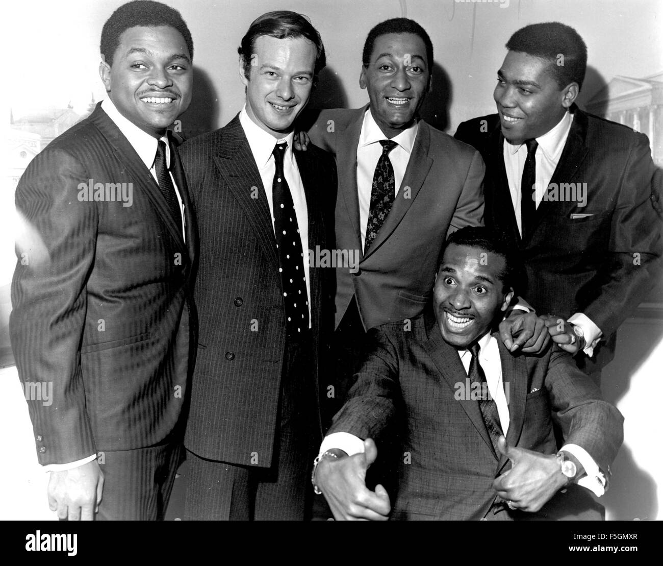 FOUR TOPS US vocal group with Brian Epstein at the Saville Theatre ...