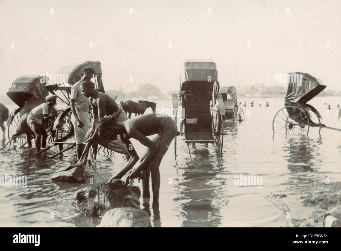 Rickshaws in the river , India Stock Photo - Alamy