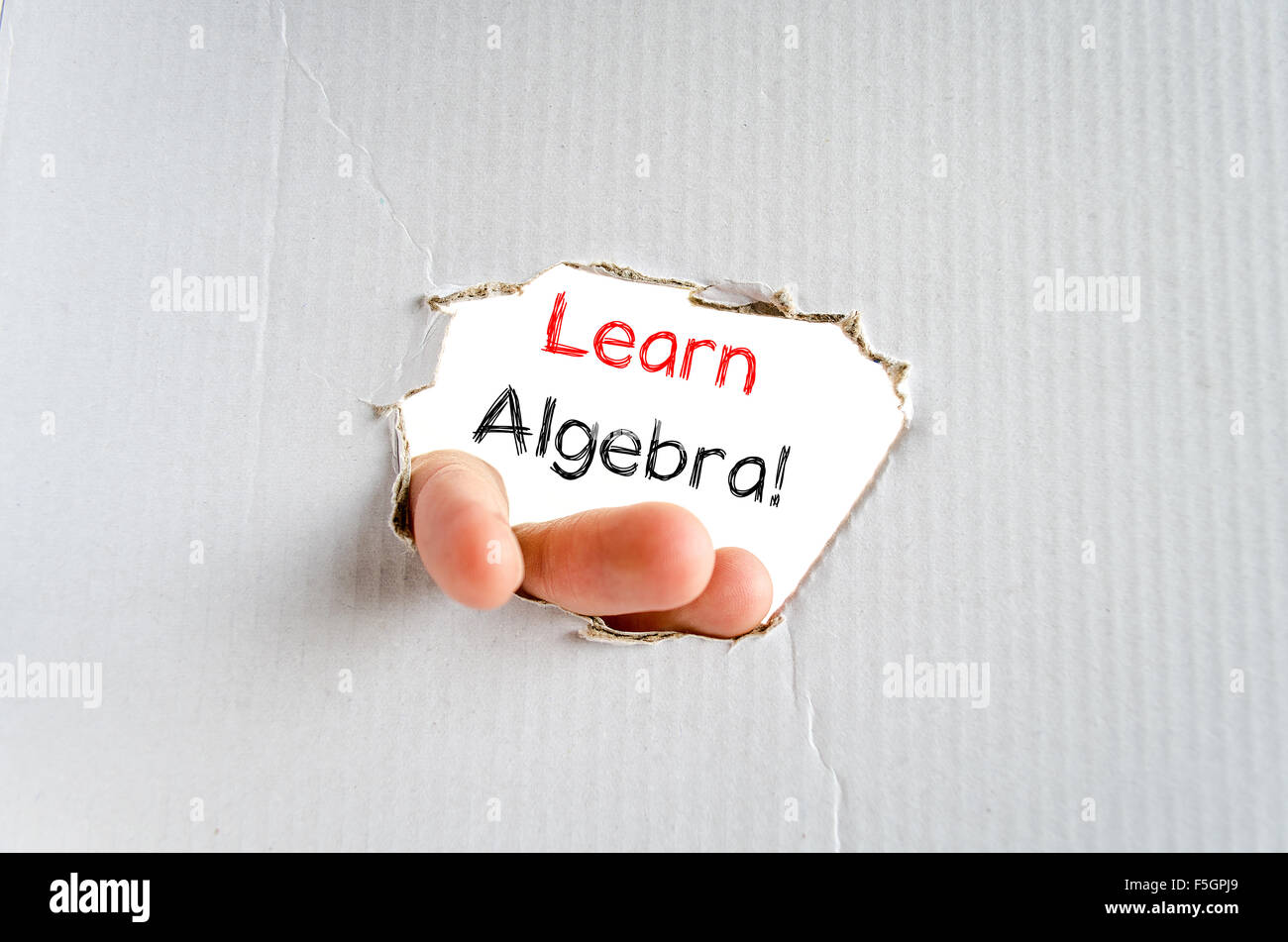 Learn algebra text concept isolated over white background Stock Photo ...