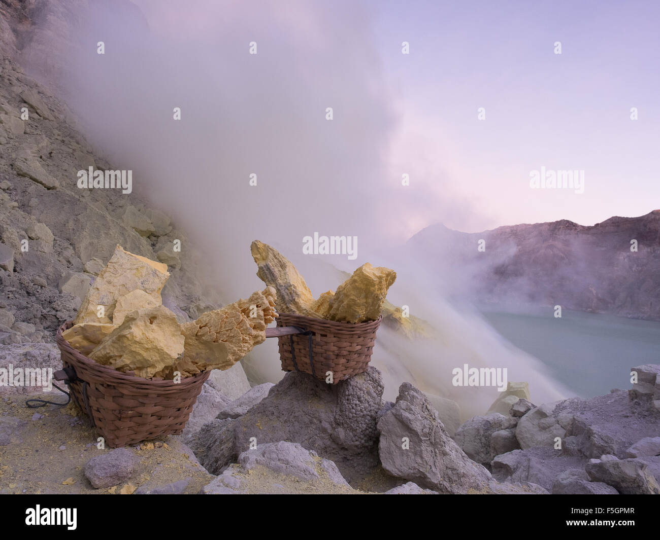 blue sulfur fires on mt.ijen, Java Stock Photo - Alamy