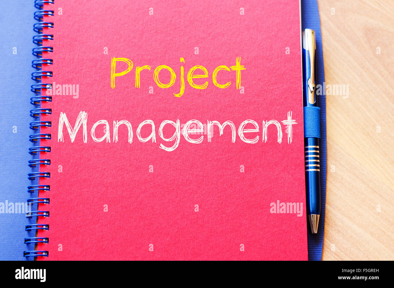 Project management text concept write on notebook Stock Photo - Alamy