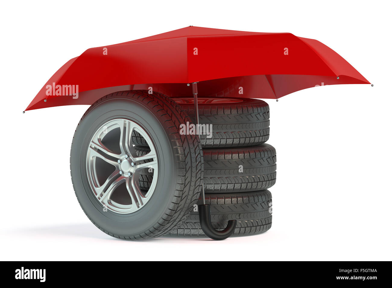 car wheels under umbrella isolated on white background Stock Photo - Alamy